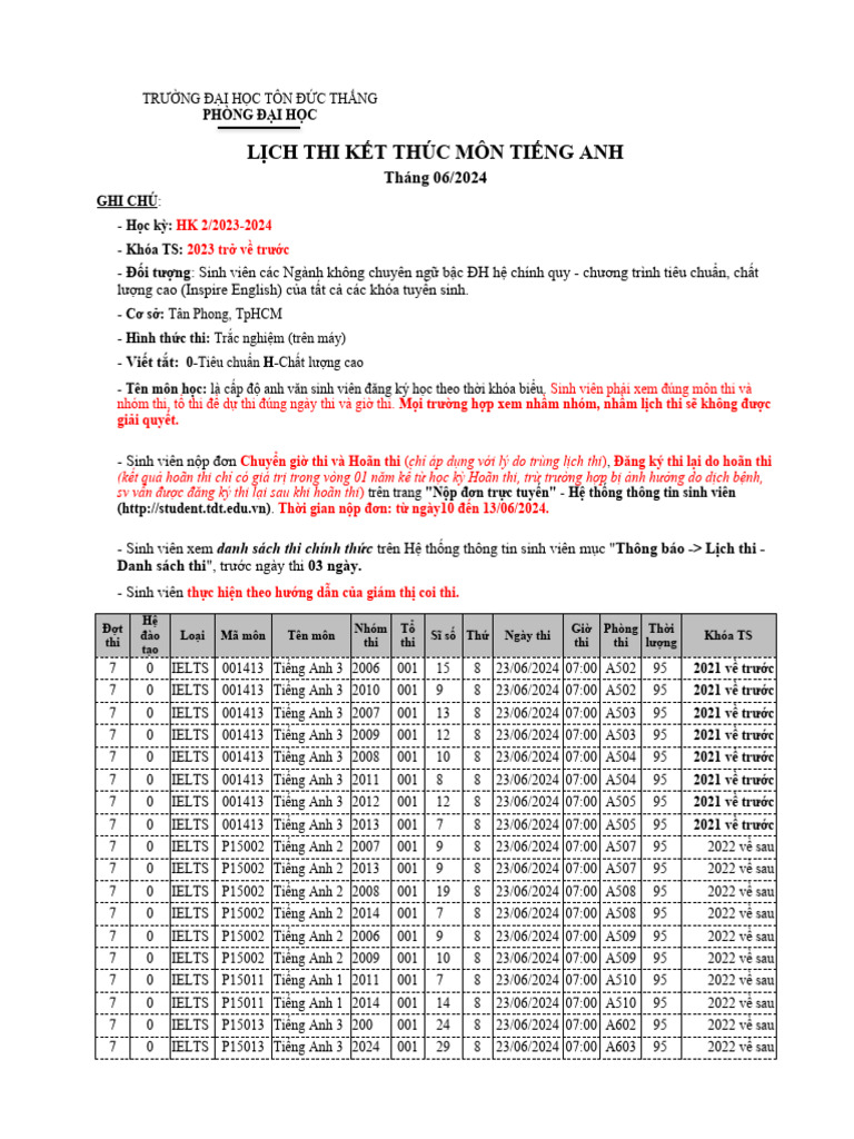 2 - Chinhthuc Lichthi Ta Cuoiky Dot7 Hk2-23-24-Kgiangtuan33 2024-4-01 - (20240527 102006 424) | PDF