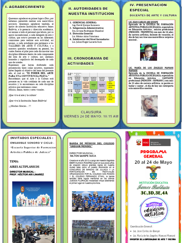 Triptico 24 de Mayo (3C, 3D, 3e, 4a) | PDF | Las artes