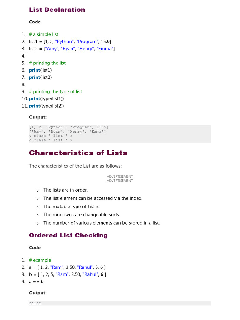 List Declaration-Programs | PDF | Computer Programming | Software Engineering