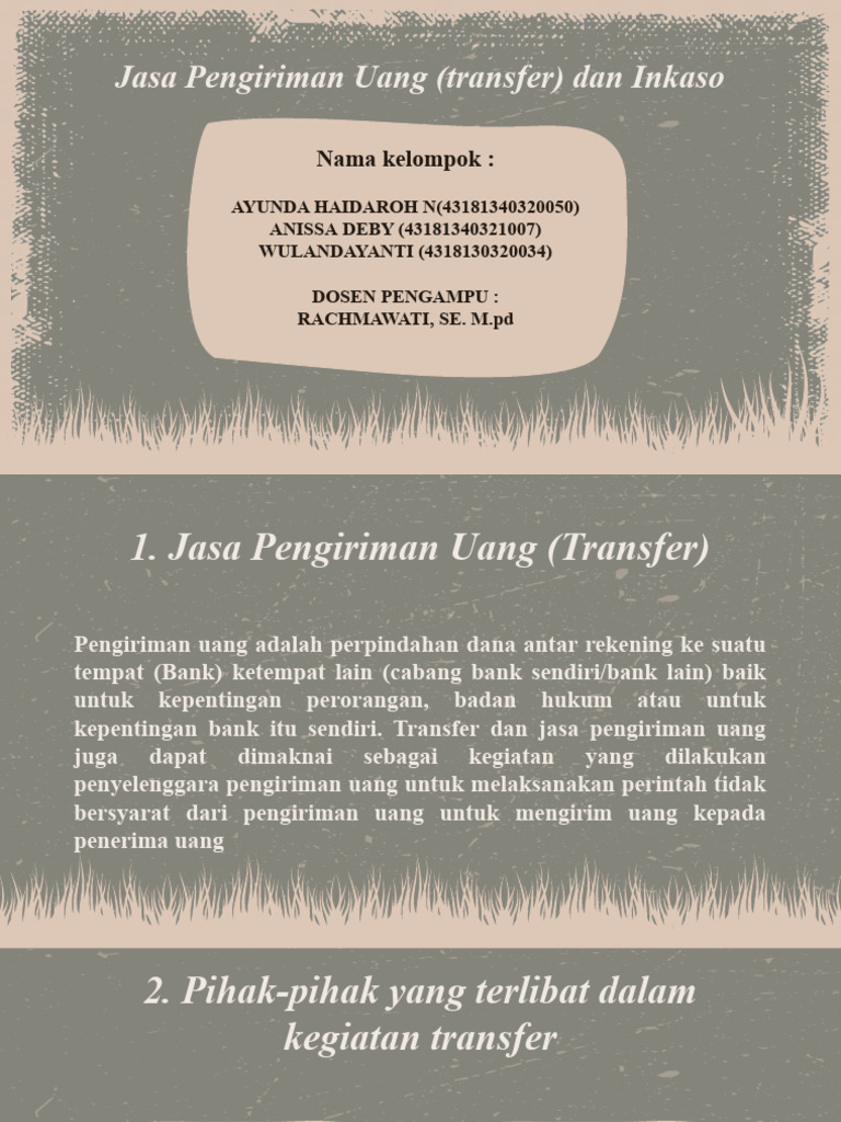 Contoh Kasus Inkaso dan Transfer Uang | PDF | Pengelolaan Keuangan & Uang