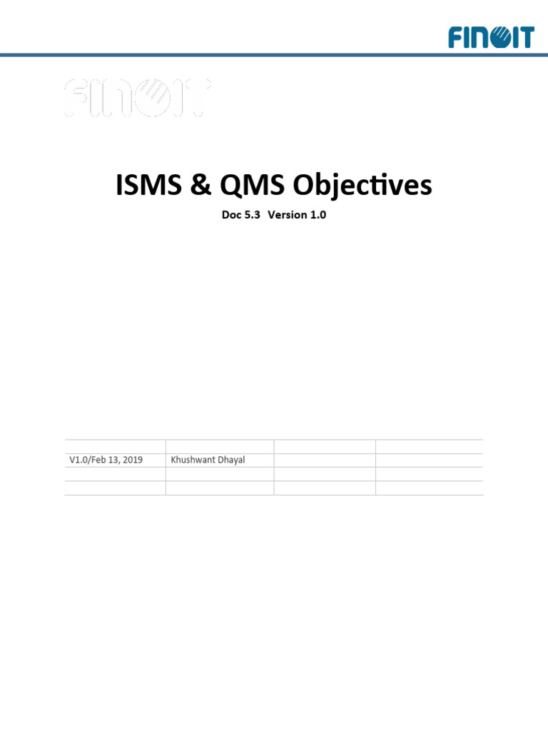 5.3 ISMS & QMS Objectives | PDF | Cyberwarfare | Security