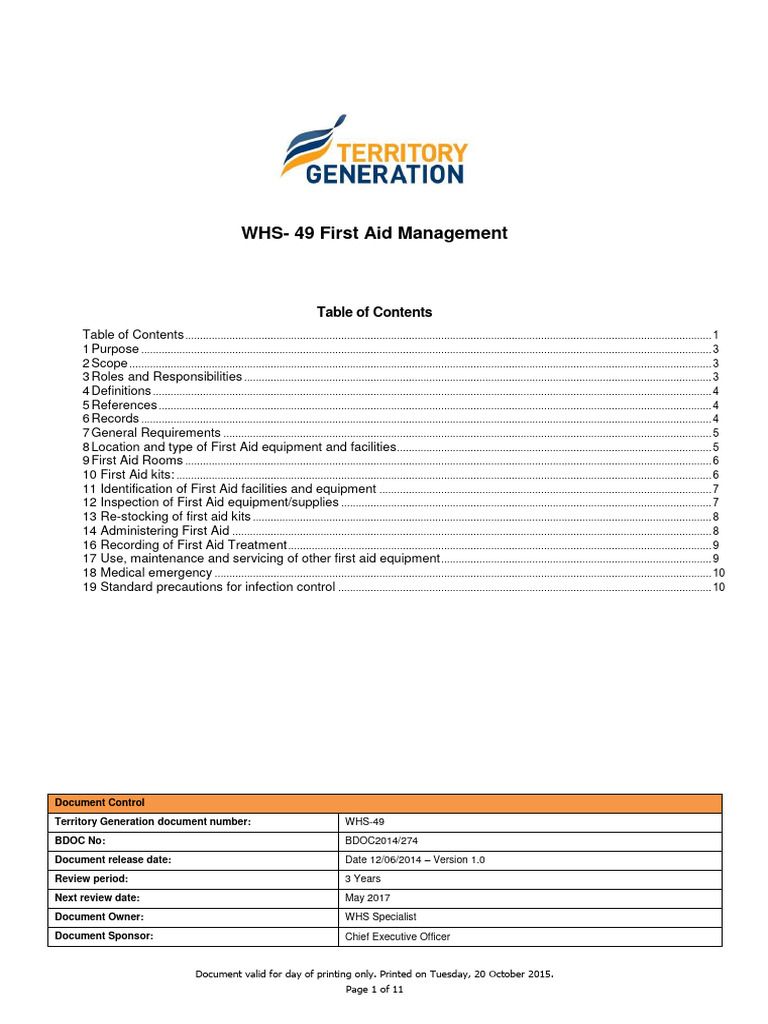 First Aid Management Procedure1 | Download Free PDF | First Aid ...