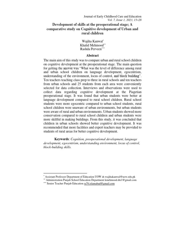 02 Wajid+Kanwal 2 aftr+DOI 2+ | PDF | Human Development | Behavioural Sciences