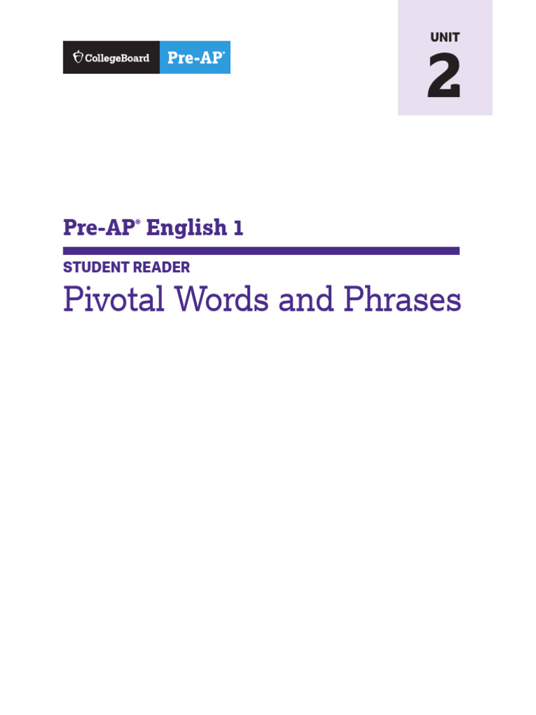 Pivotal Words and Phrases | PDF | Advanced Placement