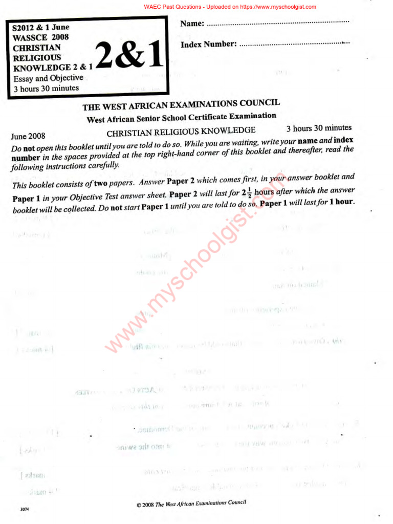 WAEC Past Questions Collection | PDF