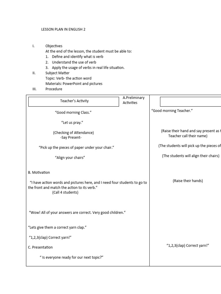 English 2 Lesson Plan | PDF | Human Communication | Linguistics