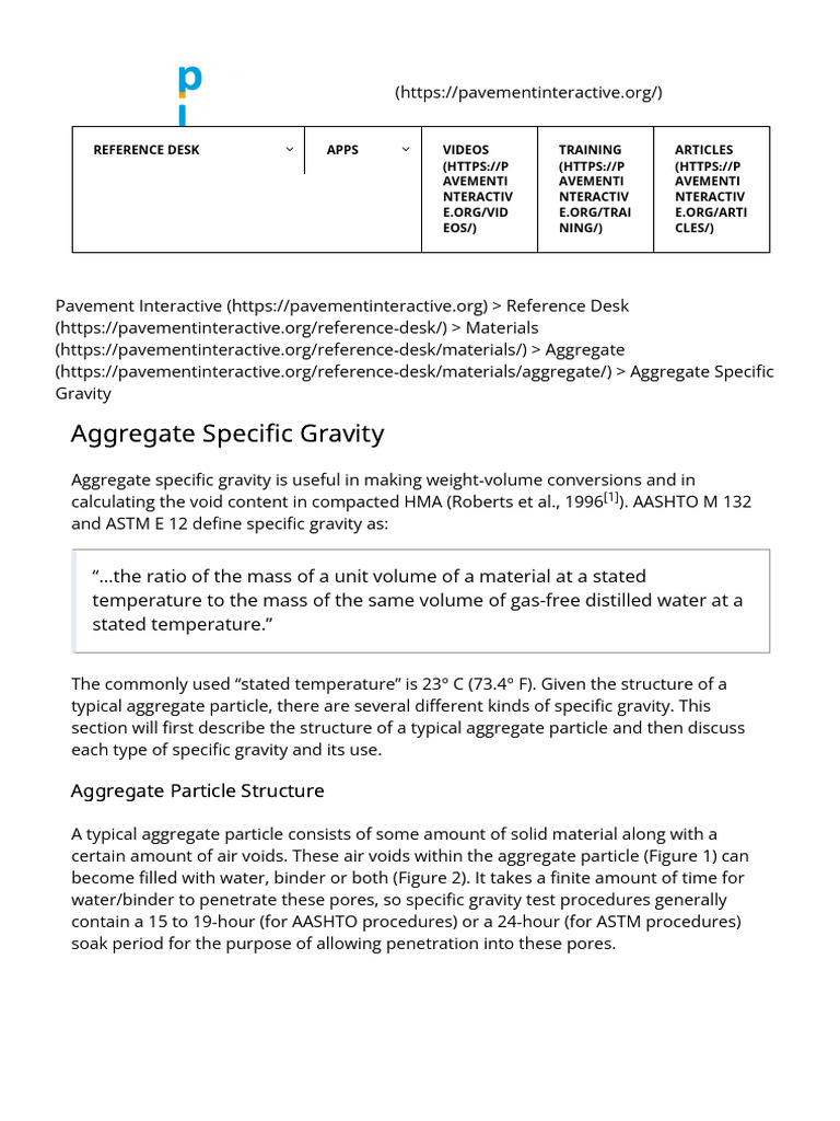 Aggregate Specific Gravity - Pavement Interactive | PDF | Applied And ... Aggregate Specific Gravity - Pavement Interactive | PDF | Applied And ...