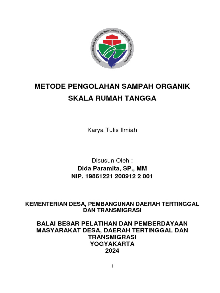 Metode Pengolahan Sapah Organik Skala Rumah Tangga | PDF