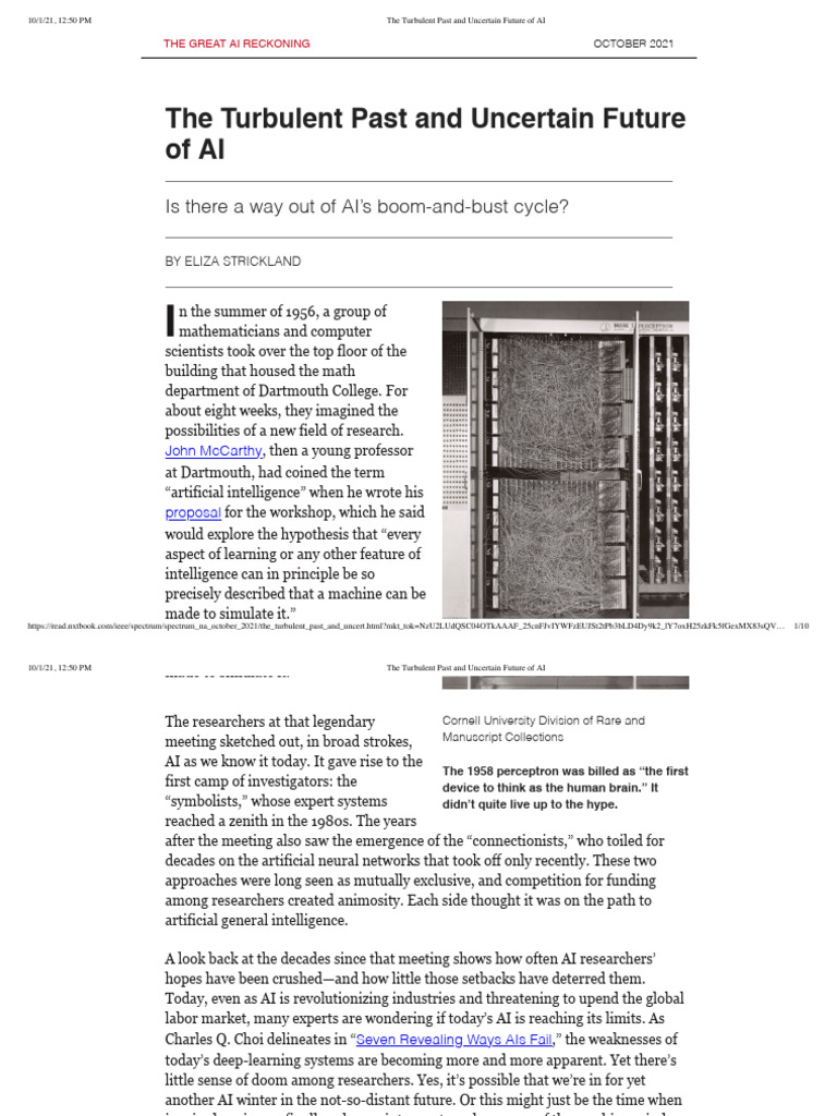 The Turbulent Past and Uncertain Future of AI | PDF | Artificial ...