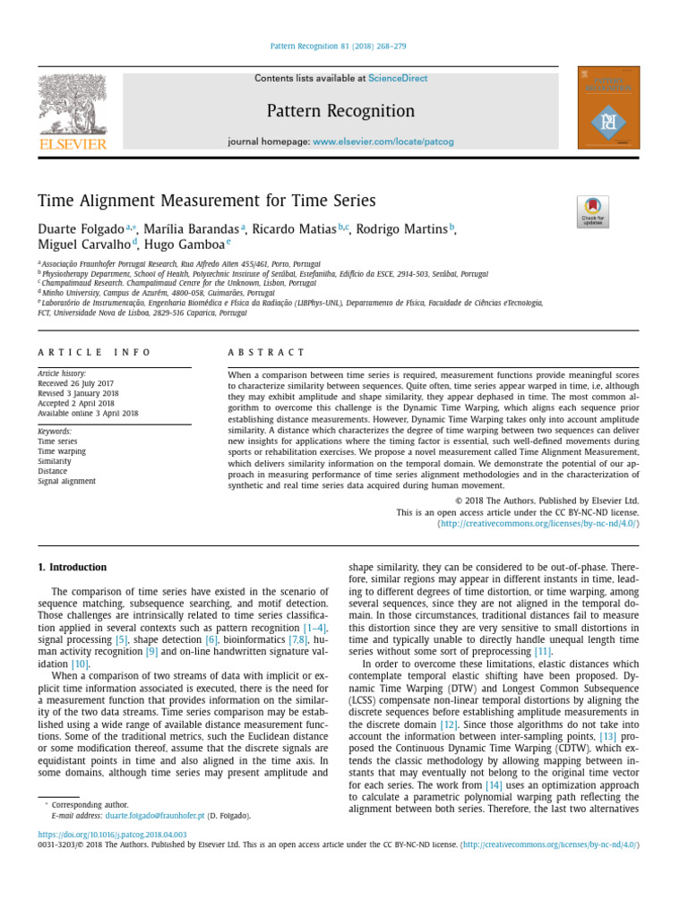 Time Alignment Measurement For Time Series | Download Free PDF ...
