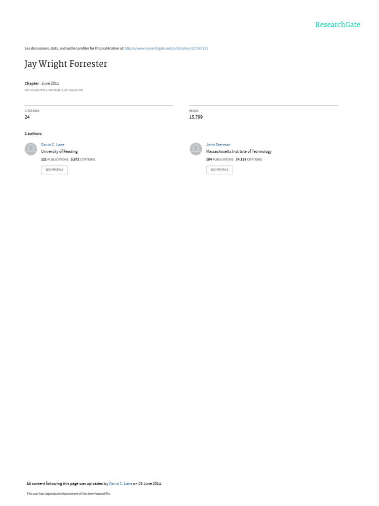 Jay Wright Forrester | PDF | System | Simulation