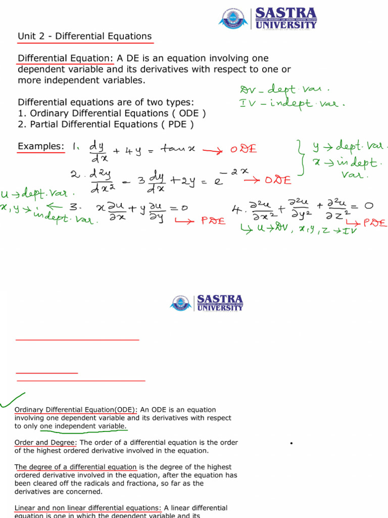 Unit 2 - Differential Equations | PDF