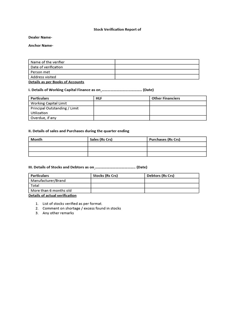 Stock Audit Report Format | PDF | Business