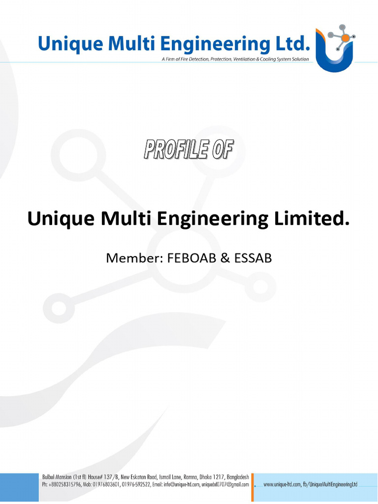 Profile For Unique Multi Engineering Limited. | PDF | Safety | Consultant