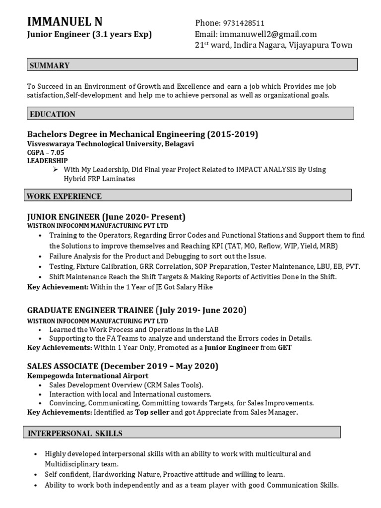 CV Immanuel | Download Free PDF | Social Psychology