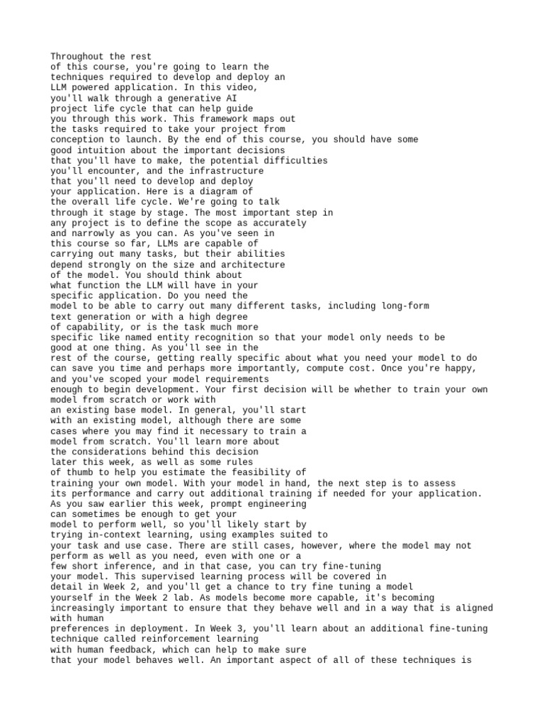 Generative AI Project Lifecycle | PDF | Conceptual Model | Learning