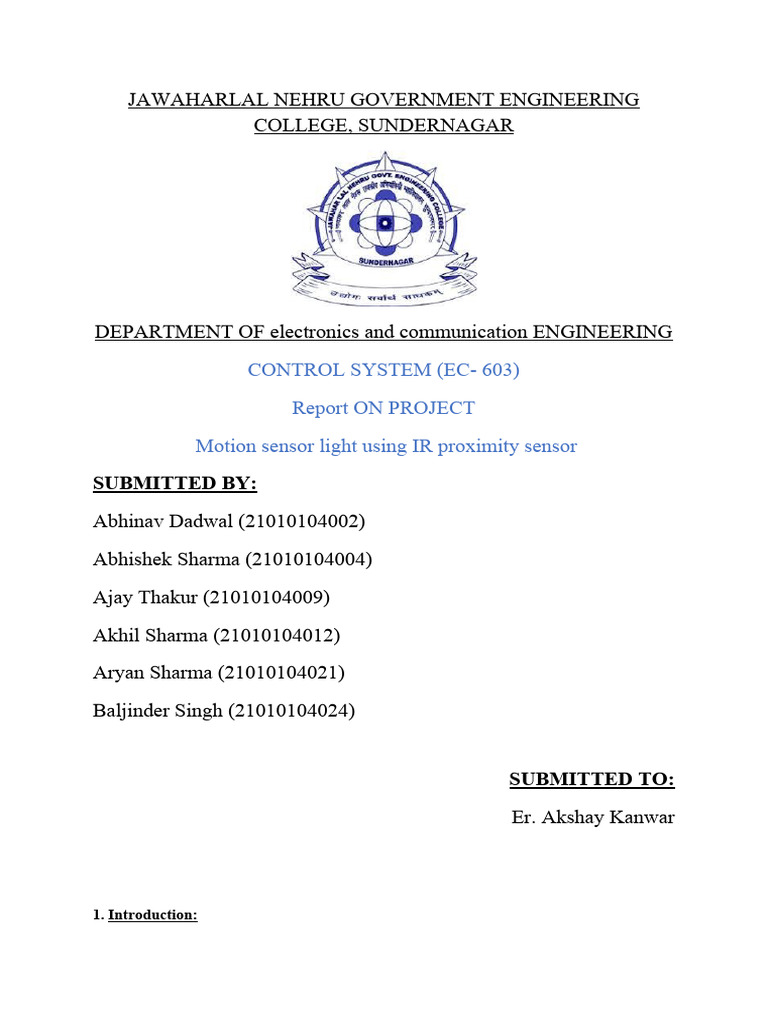 Project Report | PDF | Relay | Light Emitting Diode