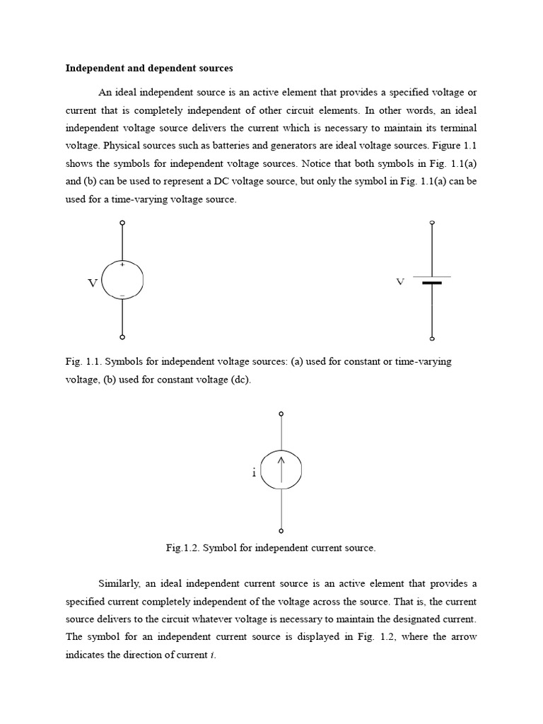 Independent and Dependent Sources | PDF | Electrical Network | Direct ...