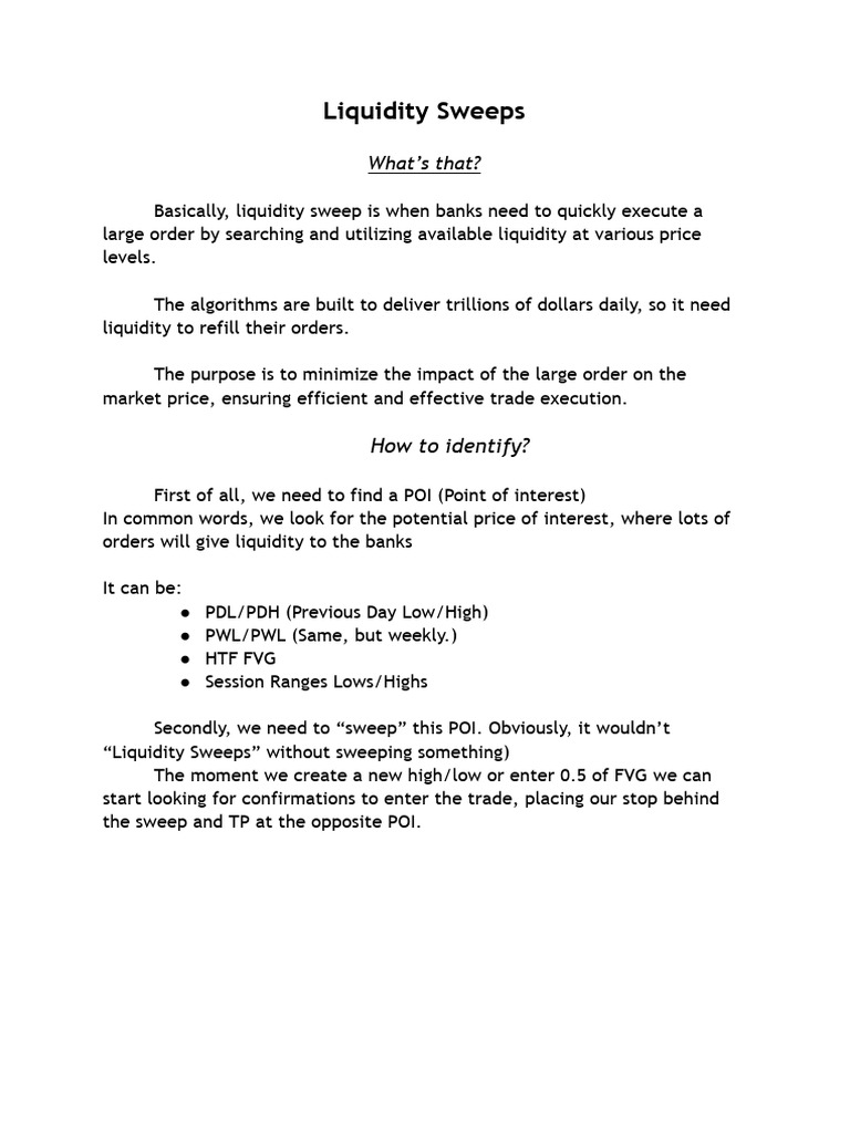 Liquidity Sweeps | PDF