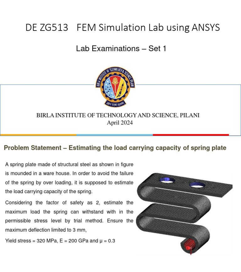 FEM Simulation Lab - Problem Statement - Set 1 | PDF