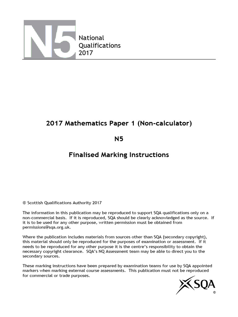Mi N5 Mathematics All 2017 | PDF | Quadratic Equation | Mathematics