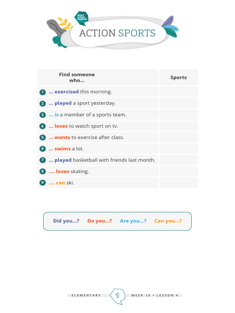 Booklet Elementary Week 16 Lesson 04 2021 A4 Dpa | PDF | Winter Olympic ...