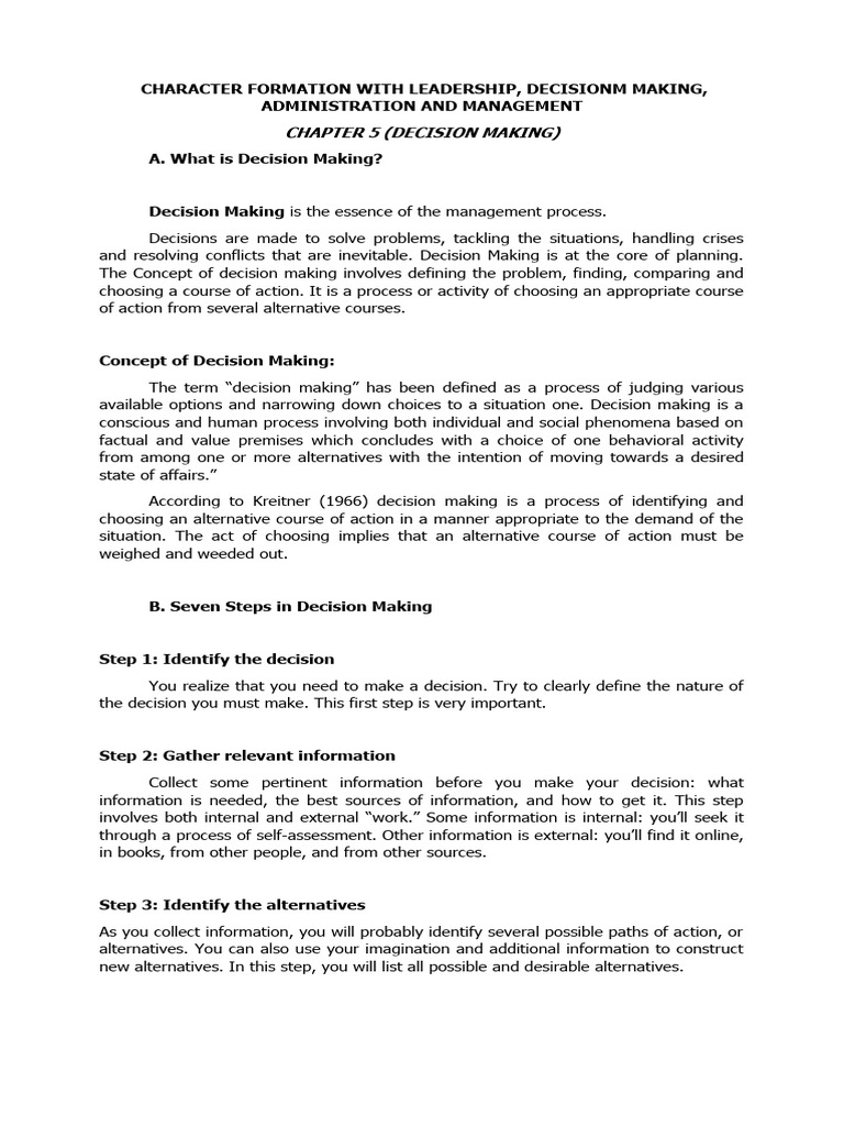 Character Module 5 6 7 and 8 | PDF | Decision Making | Human Resources