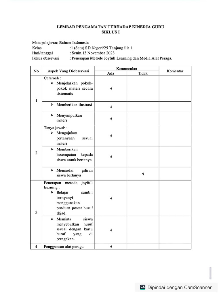 Lembar Pengamatan | PDF