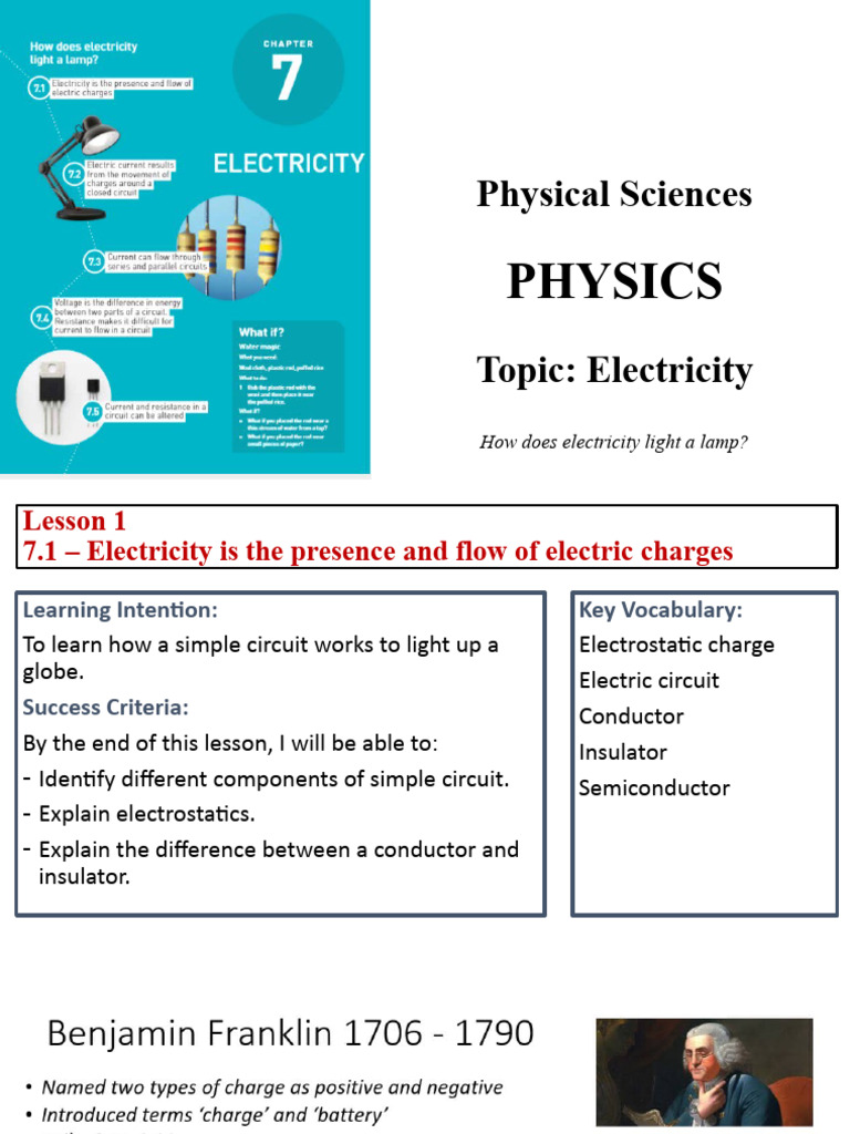 Year 9 Physics - Electricity PP | PDF | Electric Charge | Electric Current