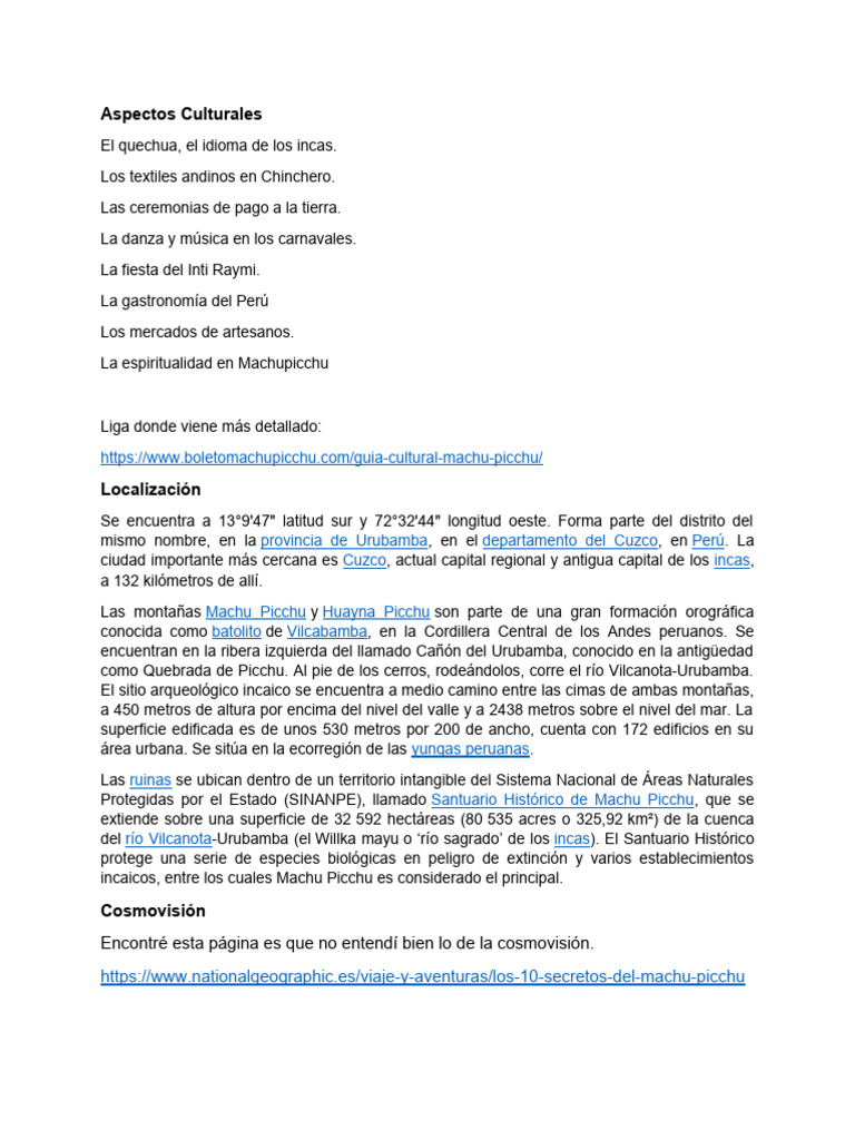 Machu Picchu | PDF | Machu Picchu