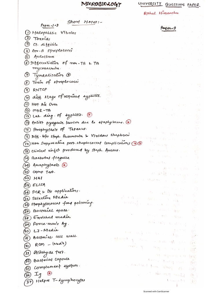 Microbiology University Paper | PDF