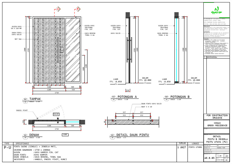 Detail Pintu Utama | PDF
