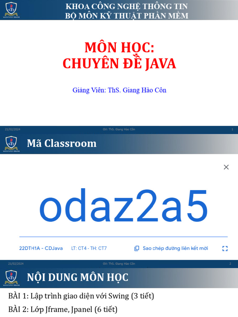 Môn Học: Chuyên Đề Java | PDF