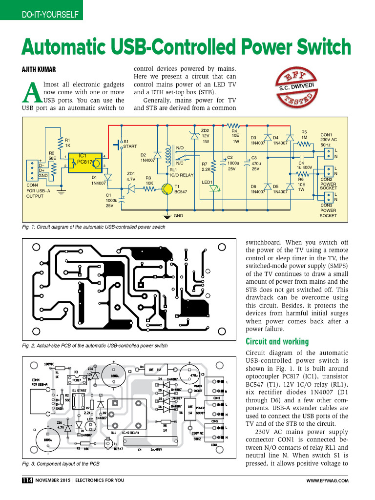 USB-Controlled Power Switch Circuit | PDF | Diode | Capacitor
