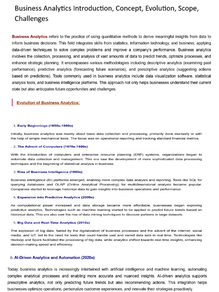 Business Analytics | PDF