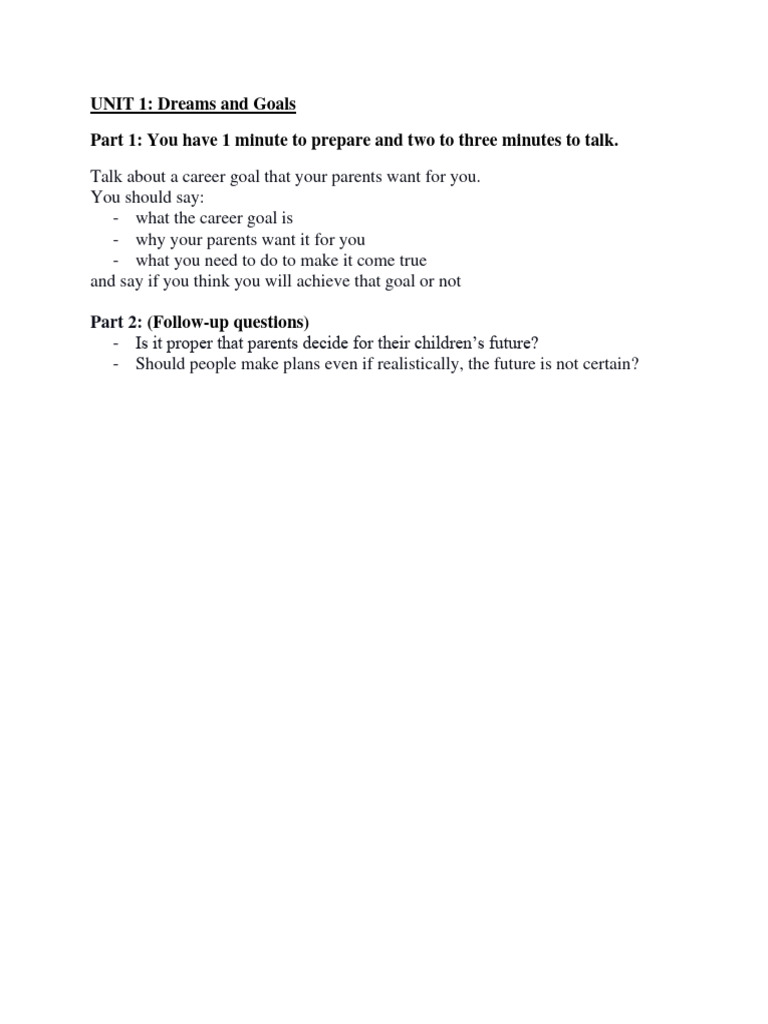 Sample Speaking Test | PDF | Experience | Feeling