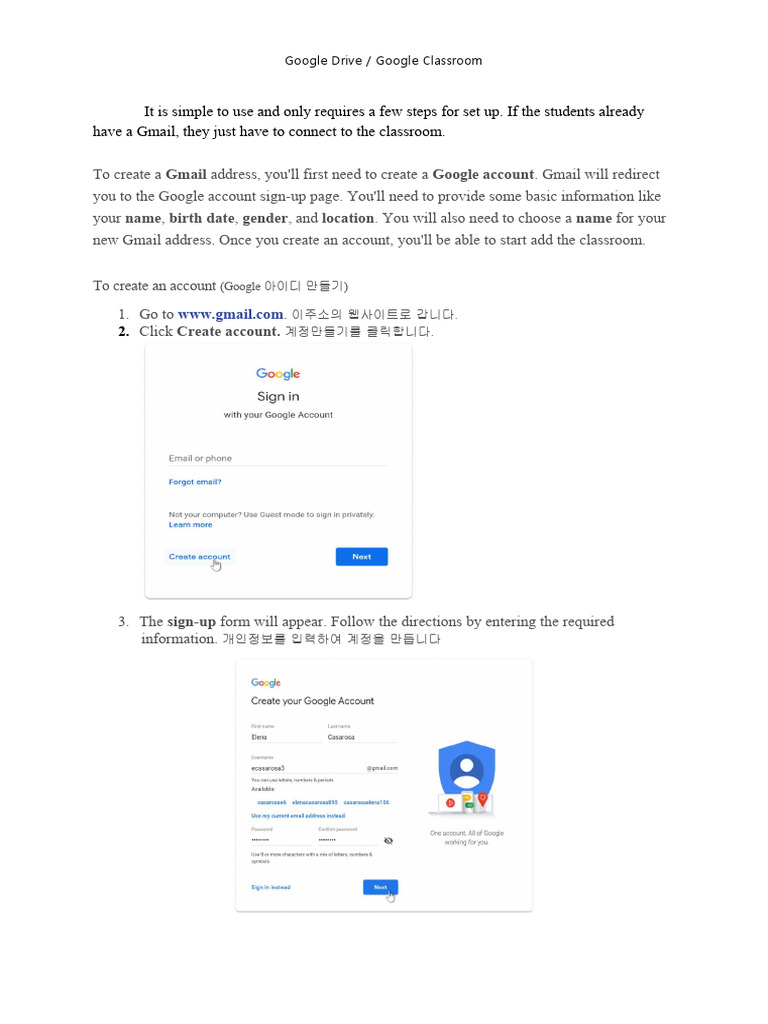 Google Accounts Set-Up (4,5) | PDF