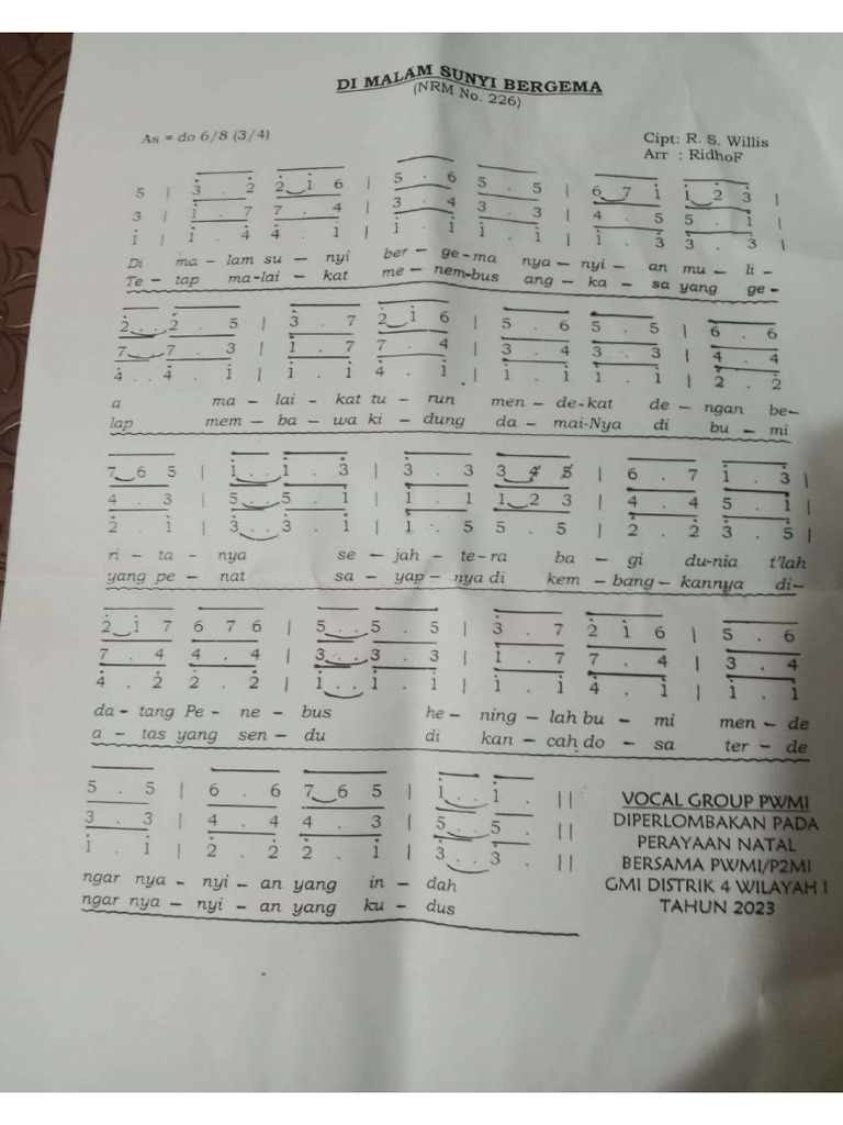 Teks Koor Pwmi 2023 | PDF