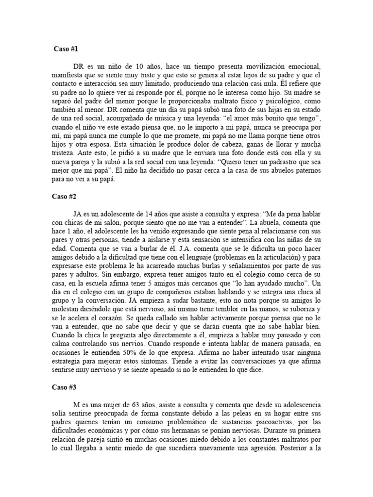 Casos Clinicos M | PDF | Autosuperación | Estilo de vida