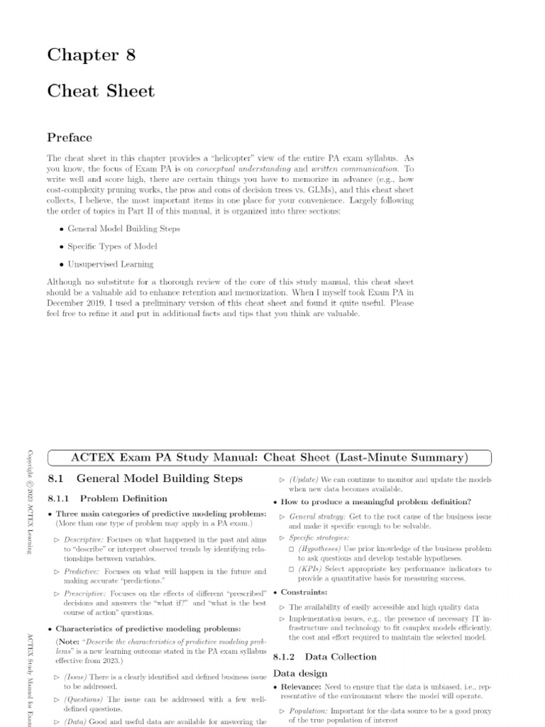 PA CHeat SHeet | PDF