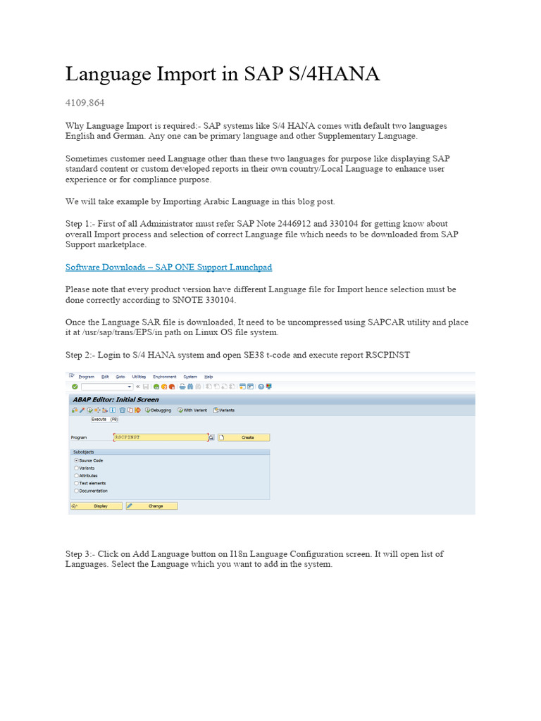 Language Import in SAP | PDF | Software | System Software