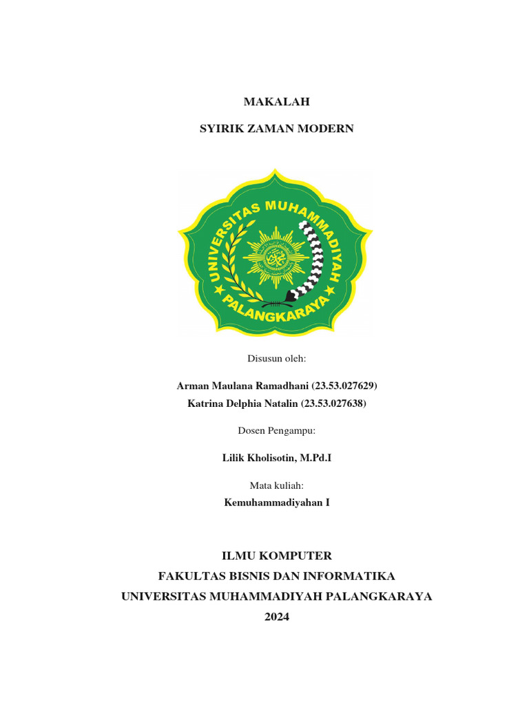 Syirik Modern: Pengertian dan Dampaknya | PDF