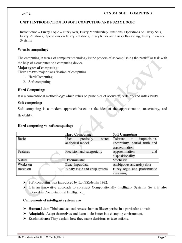 Unit 1 Fuzzy Logic | Download Free PDF | Fuzzy Logic | Artificial Intelligence