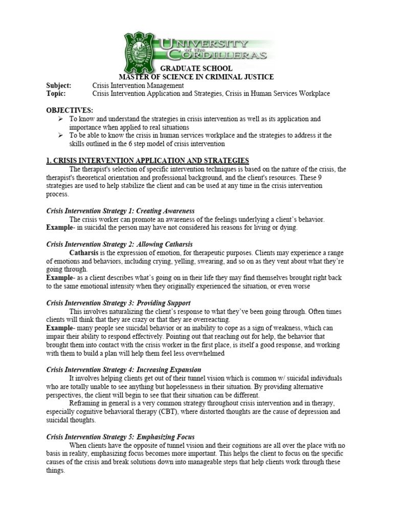 Crisis Intervention Report | Download Free PDF | Psychological Trauma ...