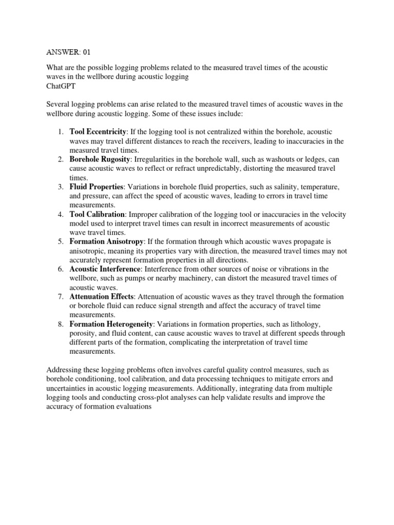 Acoustic Logging Issues & FMI Uses | PDF | Waves | Petroleum Reservoir