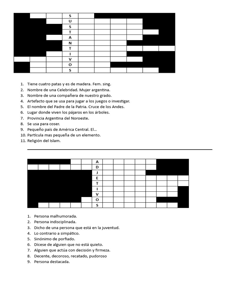 Juegos de Clases de Palabras | PDF