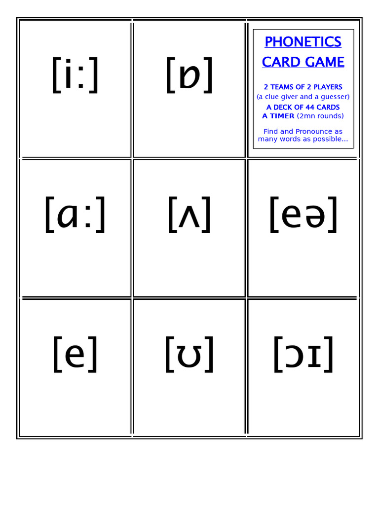 Phonetics Card Game | PDF