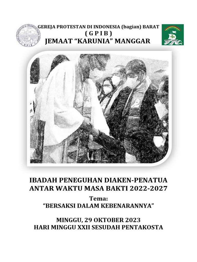 Peneguhan Diaken dan Penatua GPIB | PDF | Memasak, Makanan, & Anggur ...
