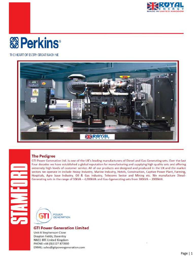 Royal Energy-Perkins+Stamford-1 | PDF | Turbocharger | Engine Technology