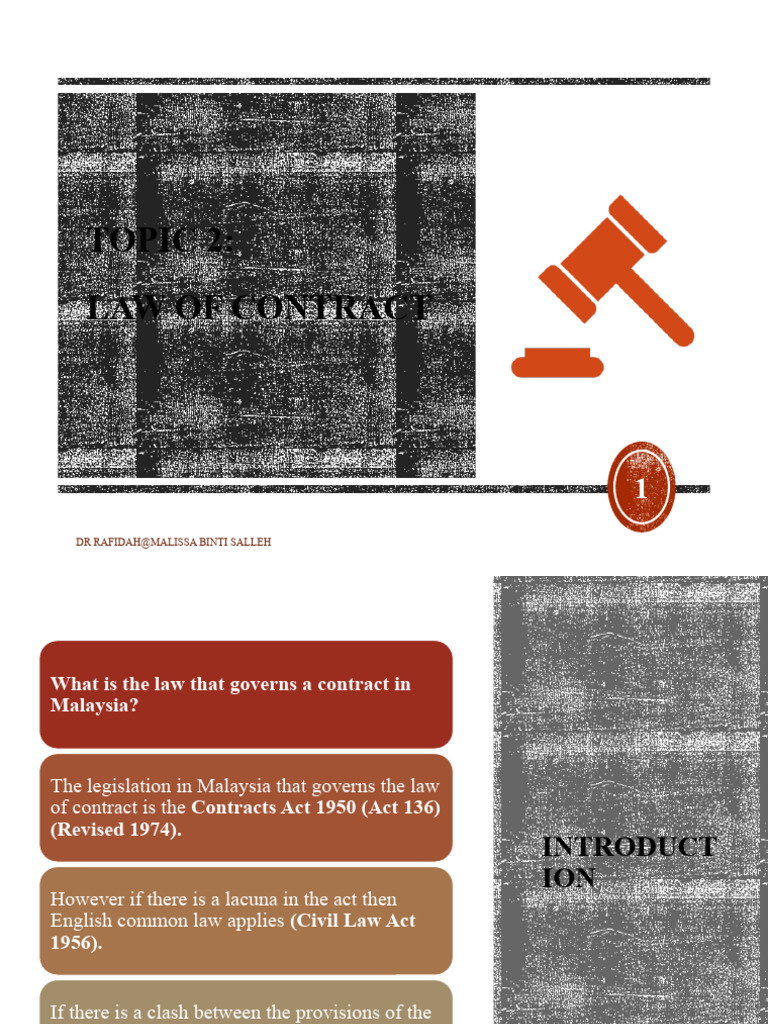 Topic 2 Law of Contract | PDF | Offer And Acceptance | Consideration